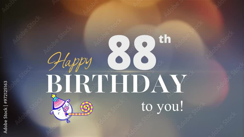 88th Happy Birthday, with gold particles Background, 88th Year Happy ...