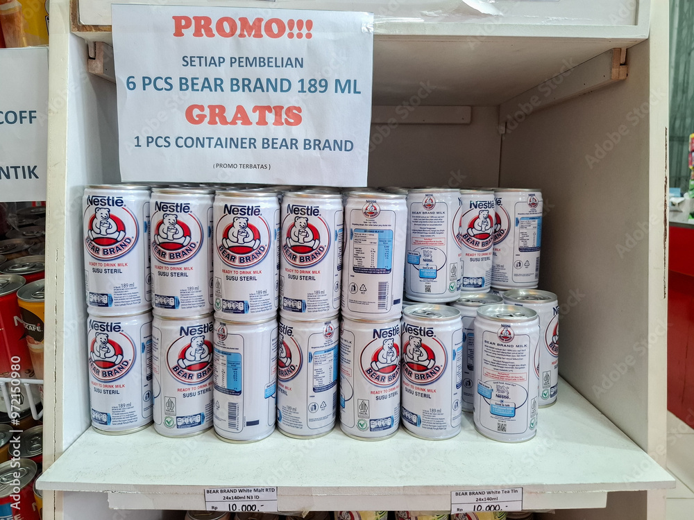canned Milk brand susu beruang from Nestle, sterile pure cow's milk ...