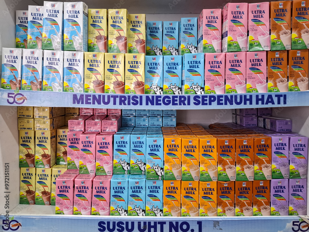 Ultra Milk brand milk, pure milk with the UHT process in cartons for ...