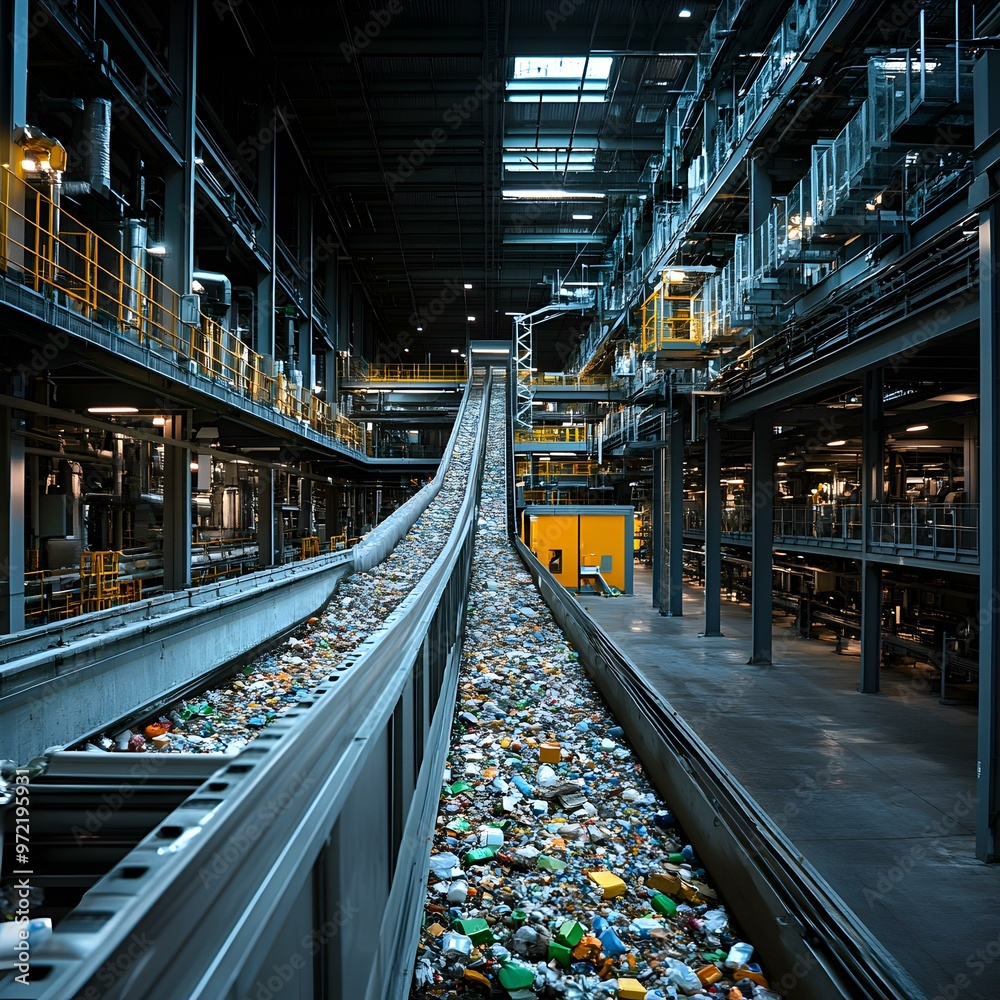 Innovative Recycling Facility, a modern plant utilizing advanced ...