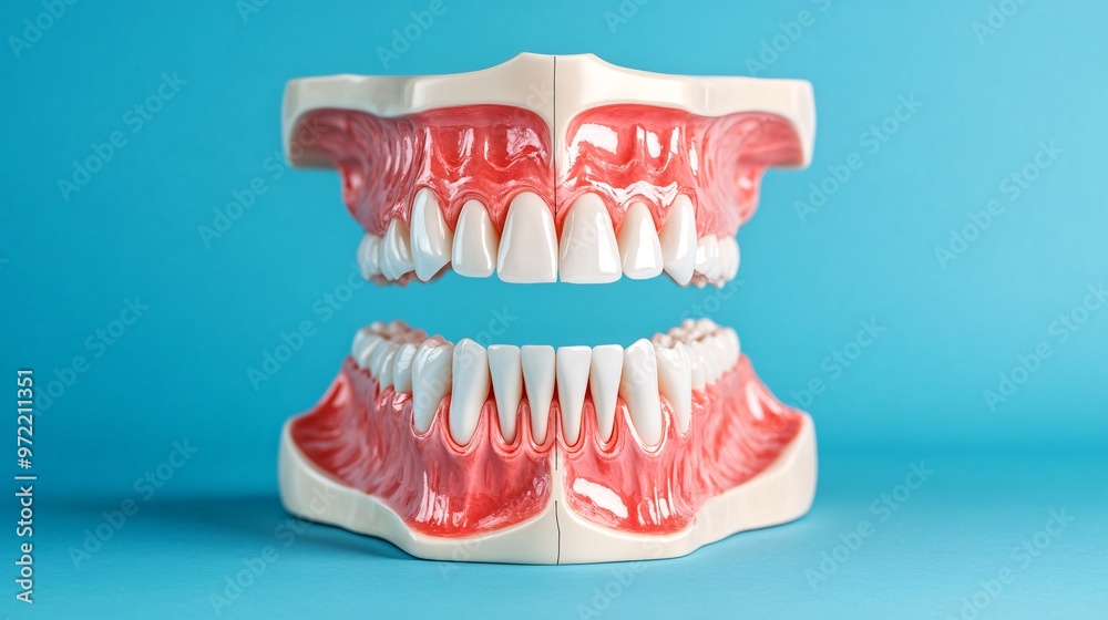 Teeth anatomy illustration focusing on the jawbone and dental structure ...