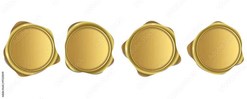 set of postage wax seal scroll stamp blank empty certificate and ...