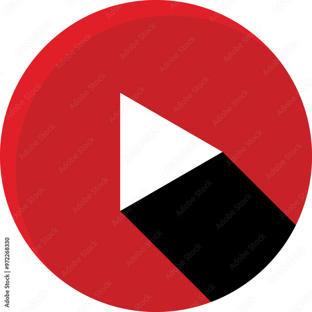 Red YouTube play button, YouTube video and music icon. A triangle ...