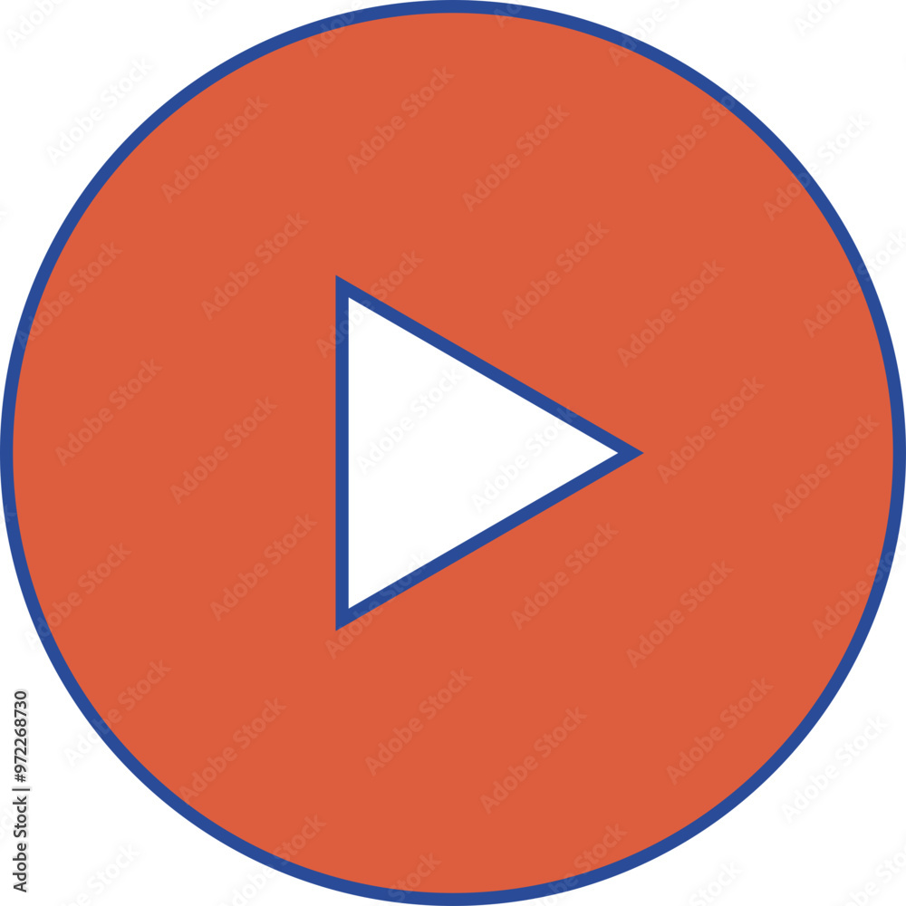 Red YouTube play button, YouTube video and music icon. A triangle ...