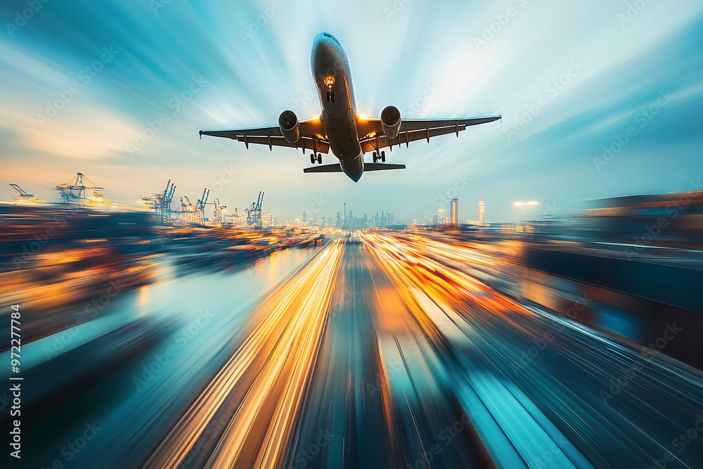 Transportation and logistics network distribution technology concept ...