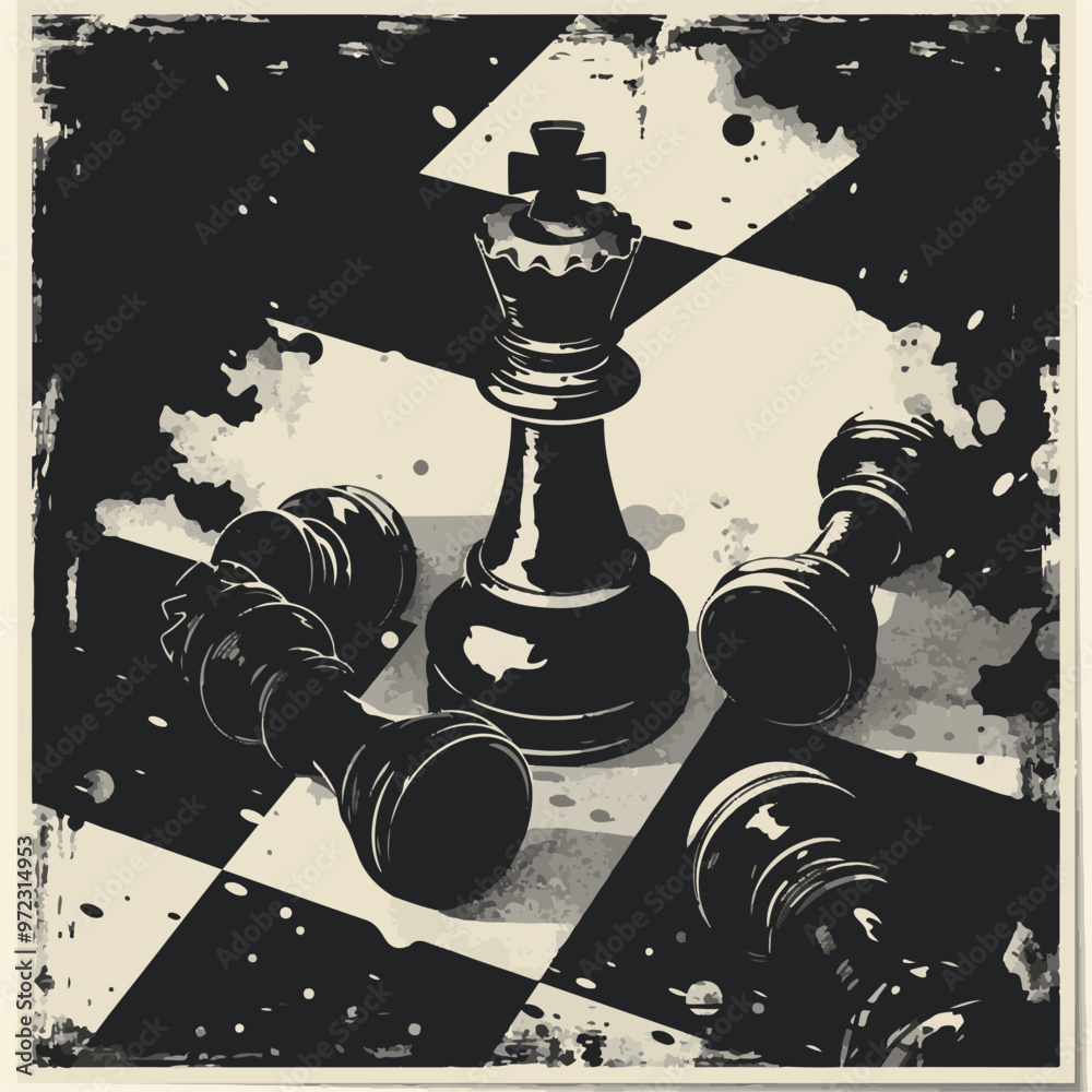 a poster for the design of a chess game. interactive competitions in ...