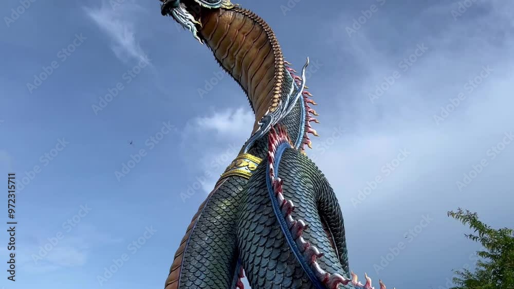 Naga King with Buddha Statue Beautiful Naga Statue, King of giant Naga ...