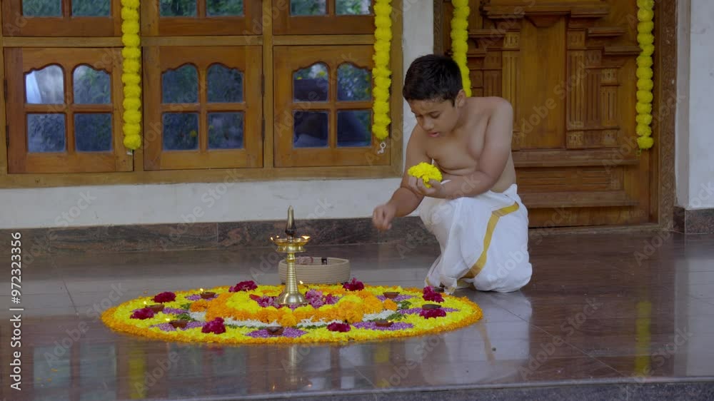 Athapookkalam decorating for onam festival in Kerala ,pookalam ...