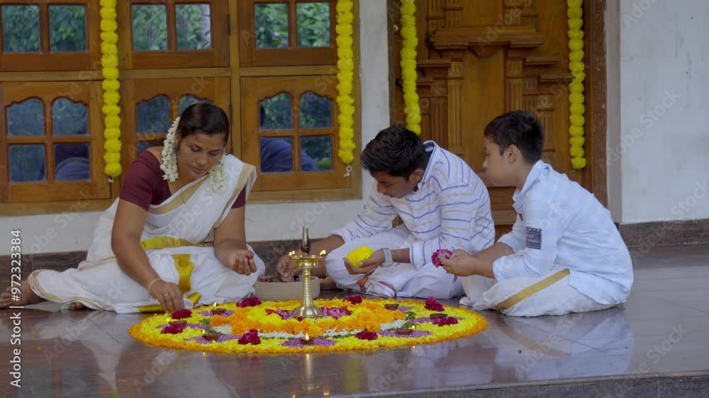 Athapookkalam decorating for onam festival in Kerala ,pookalam ...