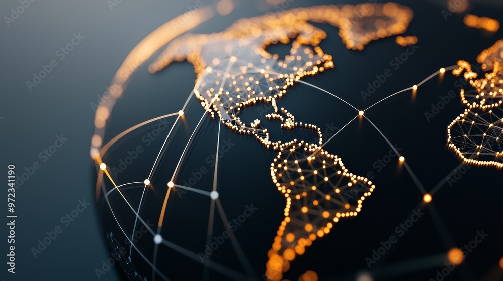 A stylized representation of a global business ecosystem where ...