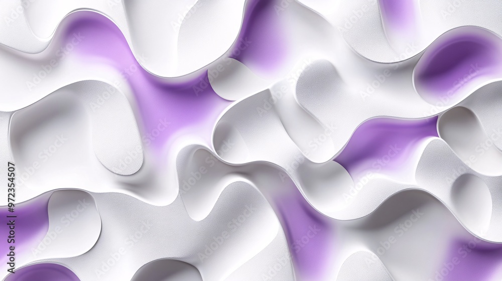 50. 3D wallpaper futuristic grid white and purple shapes on white ...