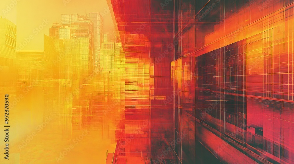 Heatmap of a skyscraper's internal temperature, with warm colors ...