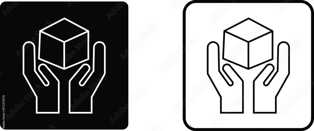 Handle with care sign icons set isolated on transparent background ...