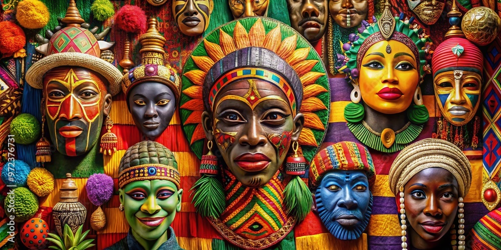 African American cultural heritage celebrated through vibrant colors ...