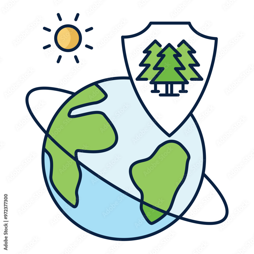 Forest Conservation Icon Design. Represents Sustainability, Eco ...