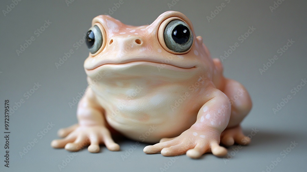 24. Cute clay toad sculpture in muted pastels, featuring large ...