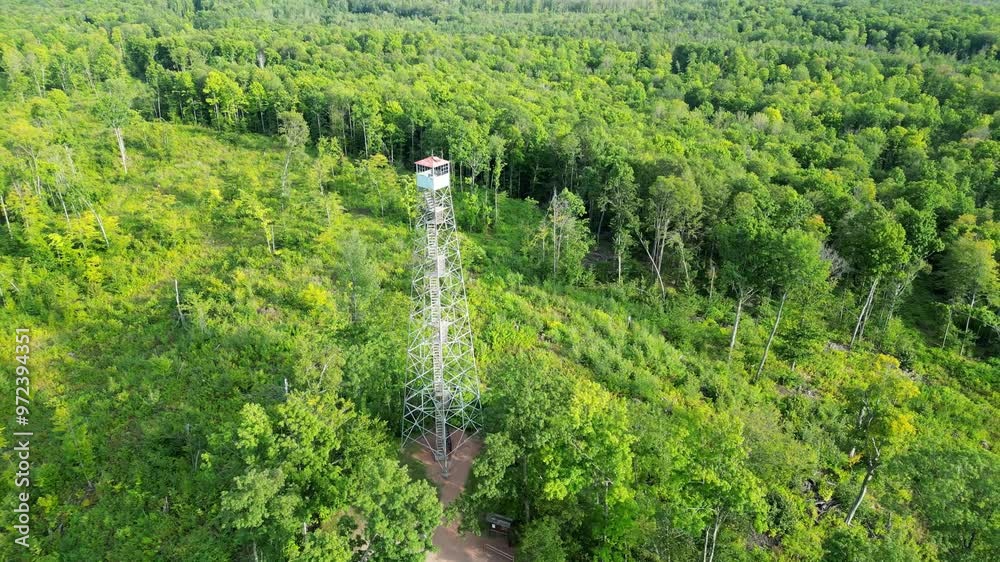 100-Feet Tall Mountain Fire Lookout Tower (Watch Tower) In The Middle ...