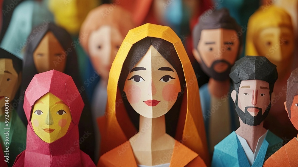 Silhouette Profiles of Diverse Ethnic Women in Side View ...