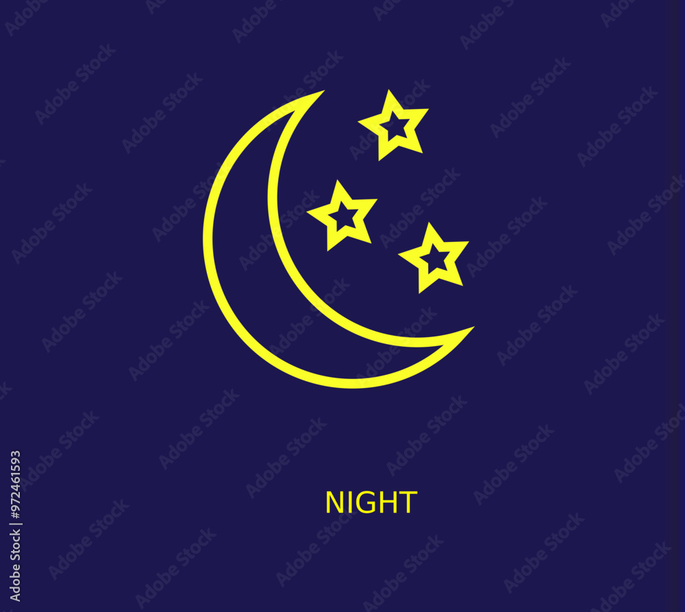 Half moon stars icon. crescent moon, Shine and sparkle stars vector ...