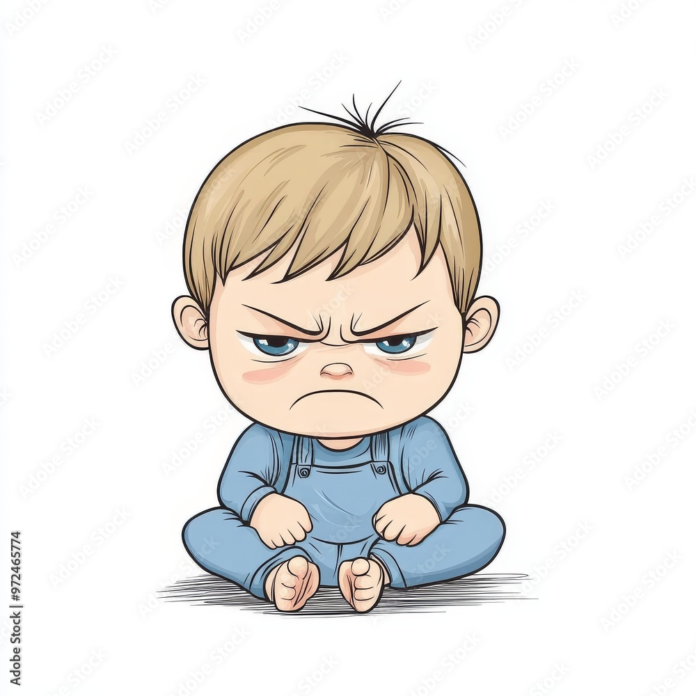 An illustration of a sad child looking lonely. The child is helpless ...