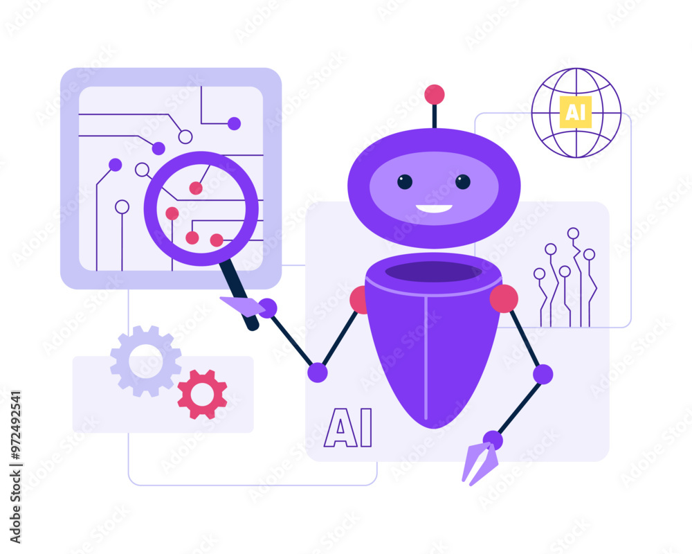 Robotic Software Testing Qa By Artificial Intelligence Smart Robot Tester Searching Program