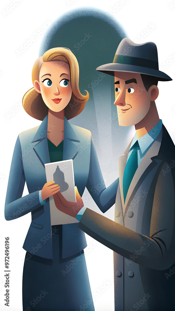 Female detective shows to suspected criminal photo of evidence from ...