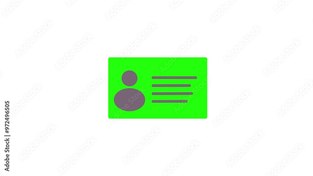 ID Card icon animation. Identification cards outline sign. Driver's ...