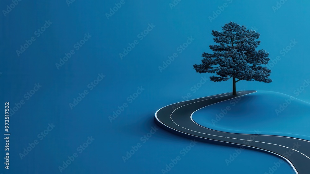 Strategic business plan with a roadmap and goals, concept of future ...