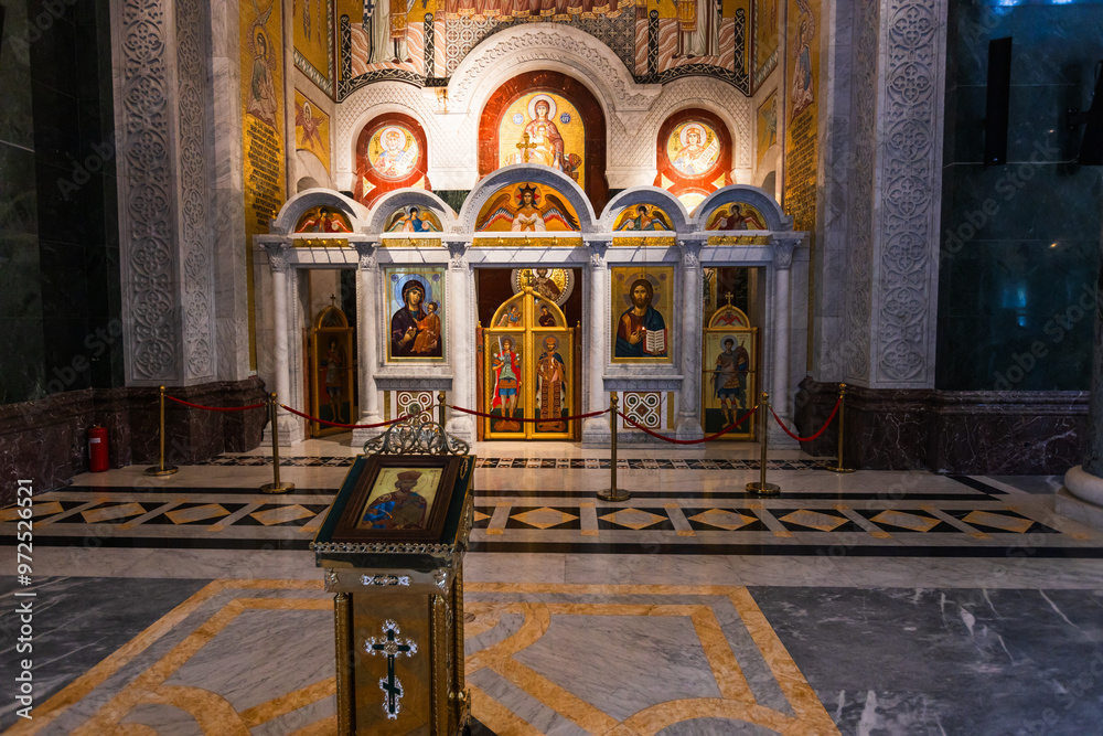 Magnificent Interior Of St. Sava Church In Belgrade, Serbia. Stunning ...
