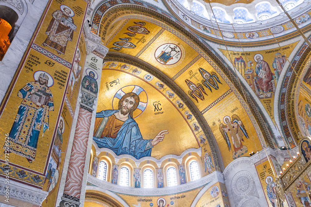Magnificent Interior Of St. Sava Church In Belgrade, Serbia. Stunning ...