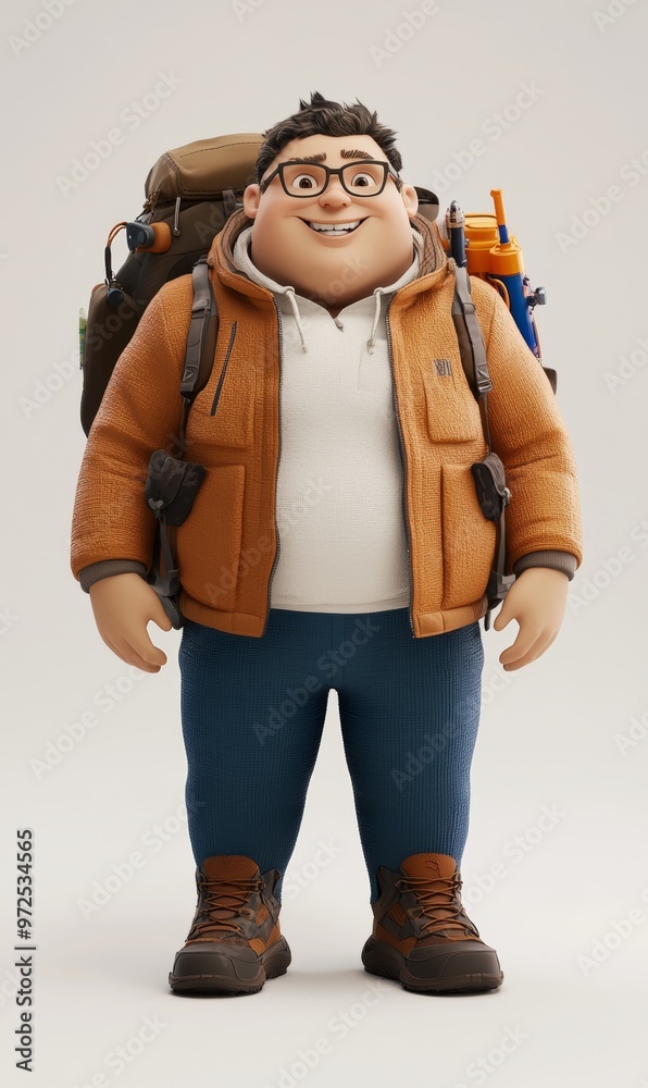 GI illustration of a fat man in 3D with a transparent background ...