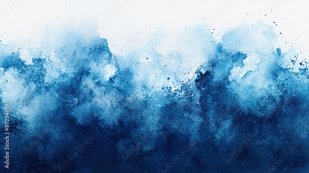 Dramatic navy blue watercolor background - Dark moody indigo abstract ...