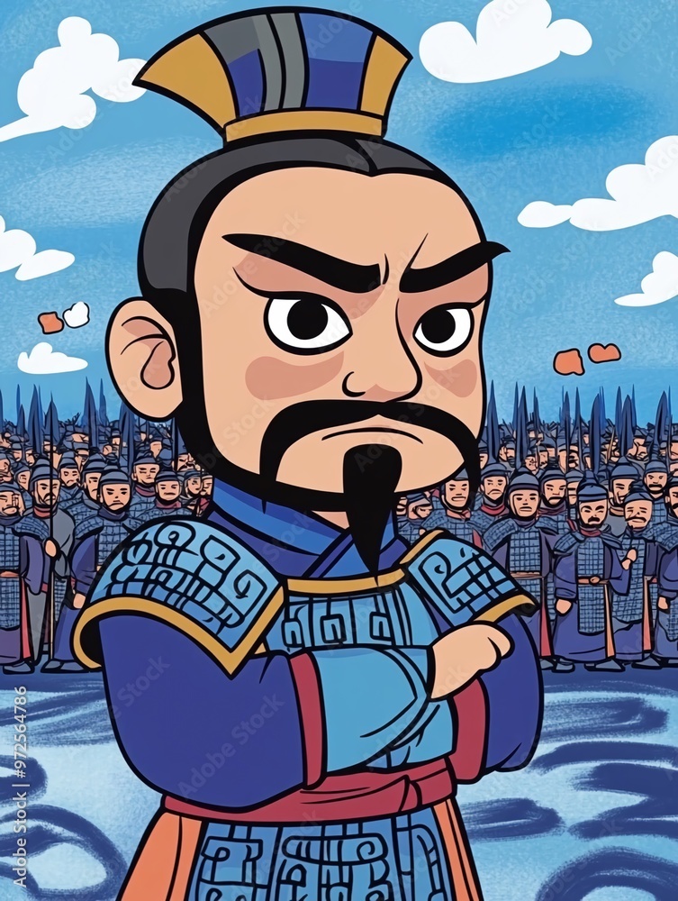 Humorous Chibi General: A Playful Cartoon Representation of a Chinese ...