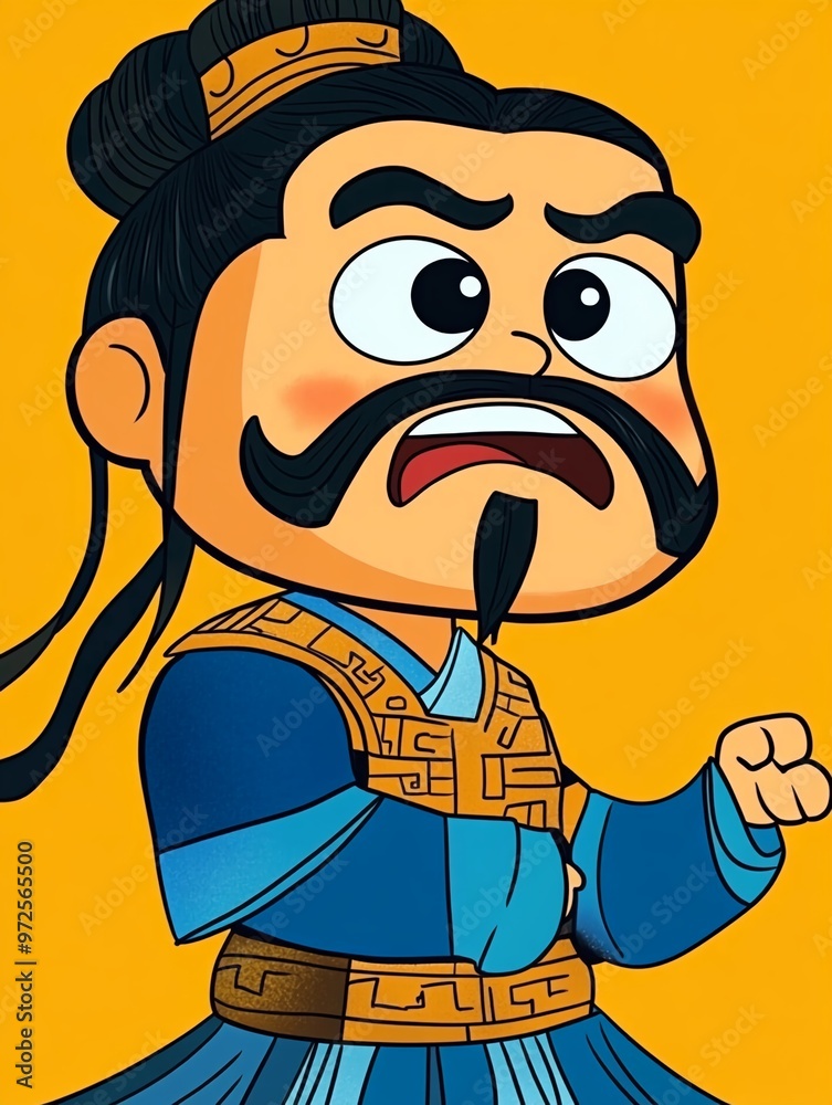 Humorous Chibi General: A Playful Cartoon Representation of a Chinese ...