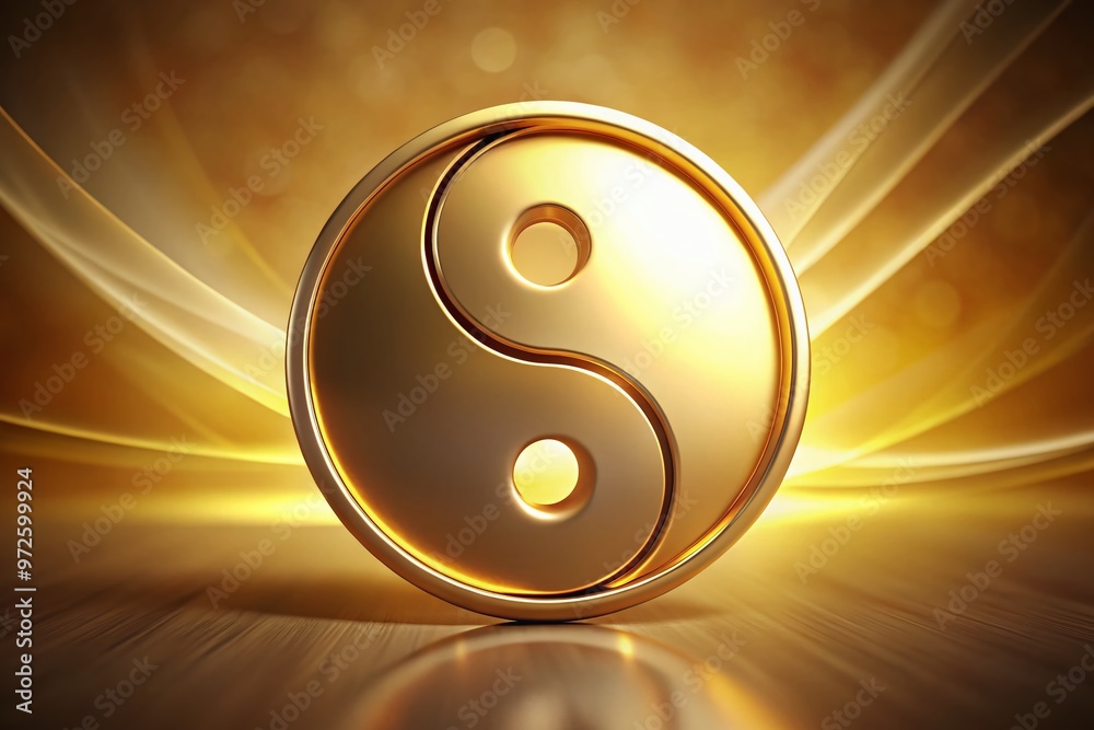 Golden Tao symbol, also known as the yin-yang, surrounded by subtle ...