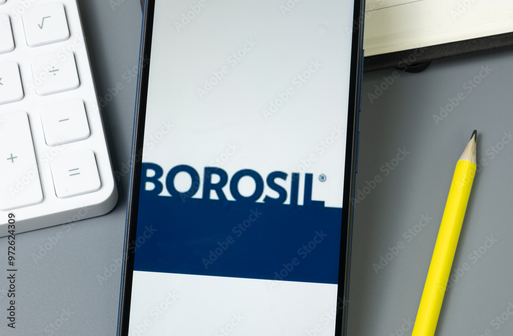 New York, USA - 30 August 2024: Borosil Logo on Phone Screen, Company Icon on Display Stock ...