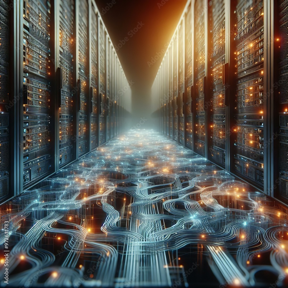 Server Racks in Data Center | Modern Technology Background | Futuristic ...