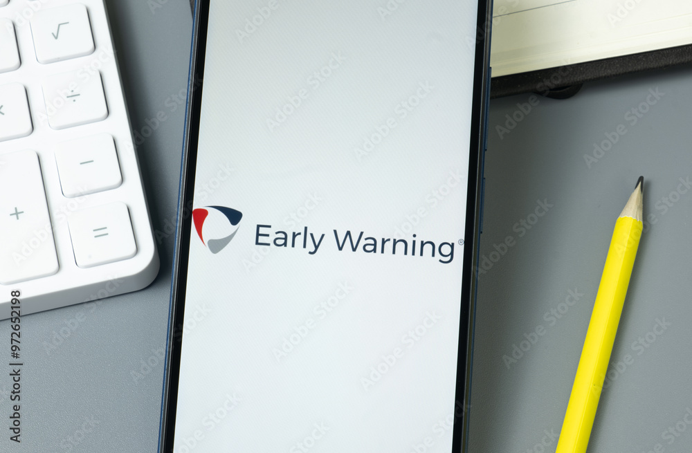 New York, USA - 30 August 2024: Early Warning Logo on Phone Screen ...