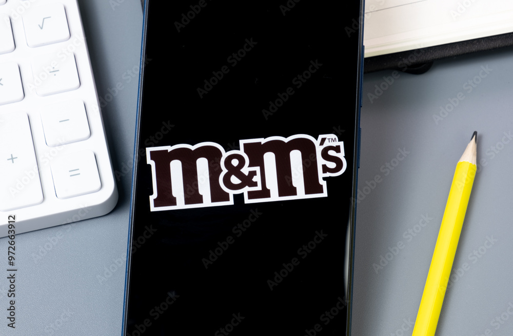 New York, USA - 30 August 2024: MMs Logo on Phone Screen, Company Icon ...