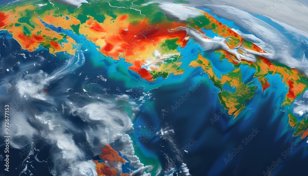 Futuristic depiction of El Nino and La Nina managed by cutting-edge ...