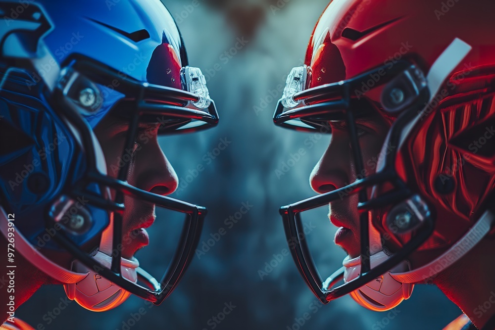 Intense rivalry during the American Football Championship between the ...