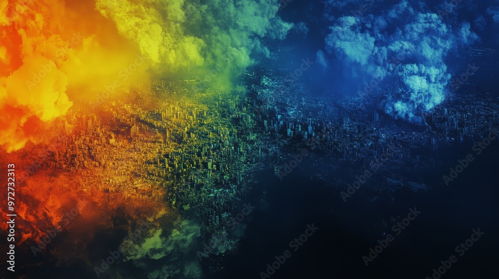 Ilustracja Stock: Heatmap of a city's air quality, with vibrant colors ... Ilustracja Stock: Heatmap of a city's air quality, with vibrant colors ...