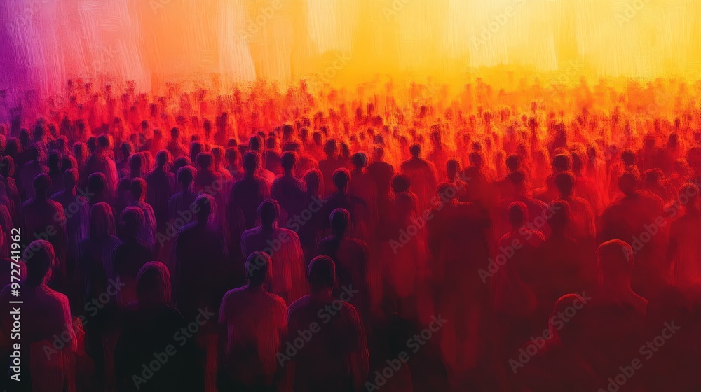 Heatmap of a crowded concert venue, with intense reds and oranges ...