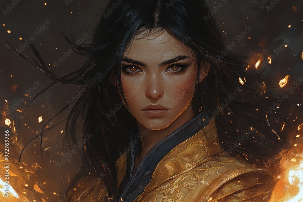 Animated collage photo of brave warriors fighting a magical battle in ...