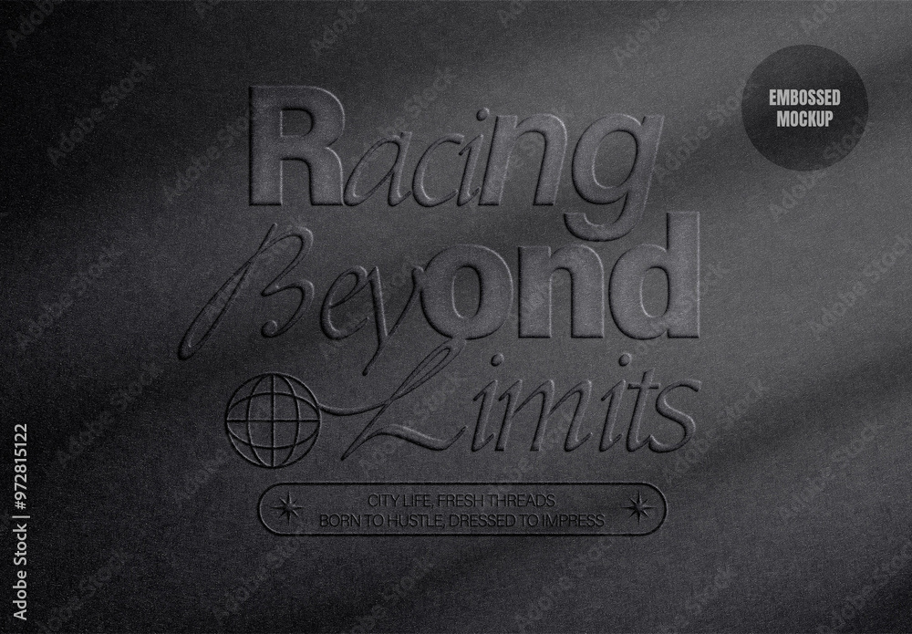 Embossed Paper Text And Logo Mockup Stock Template | Adobe Stock