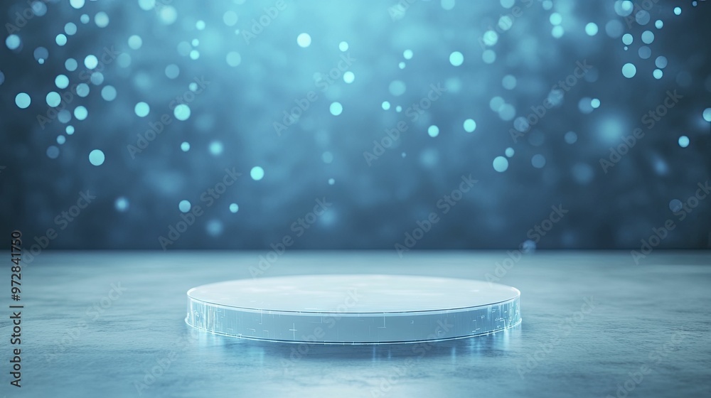 Sleek Acrylic Podium front view focus featuring a backdrop filled with ...