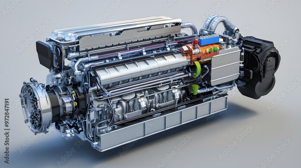 17. **High-resolution 3D model of a hydrogen fuel cell engine with ...