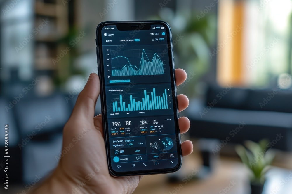 Close-up of a personalized financial dashboard with real-time goal ...