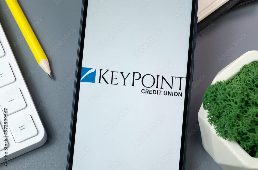 New York, USA - 30 August 2024: KeyPoint Credit Union Logo on Phone Screen, Company Icon on ...