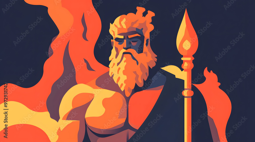 Greek god flat illustration, Hades, the god of the dead and the king of ...